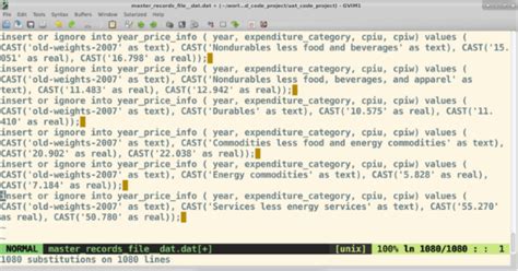 unformatted data processing using vim codeproject