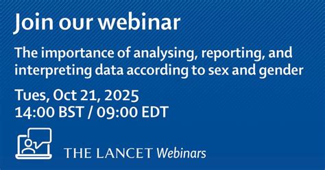 📢 Join Us For Our Lancet Webinar On Sex And Gender Reporting In Research 📅 Tuesday 21 October