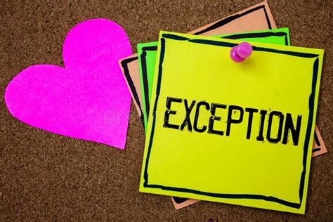Word Writing Text Exception Business Concept For Person Or Thing That Is Excluded From General