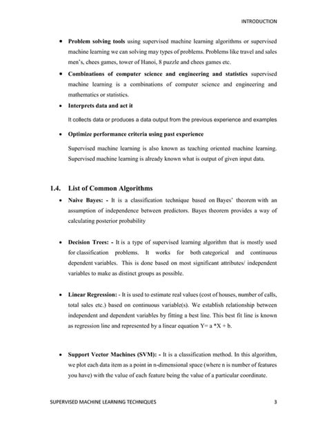 Supervised Machine Learning Techniques Common Algorithms And Its