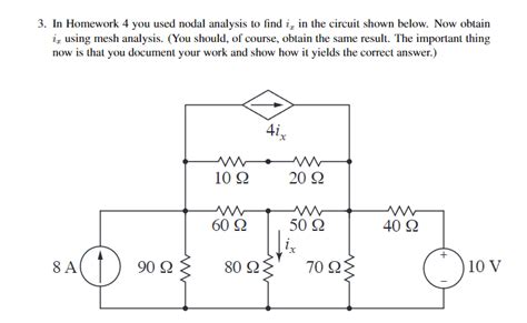 Solved In Homework You Used Nodal Analysis To Find Ix In Chegg