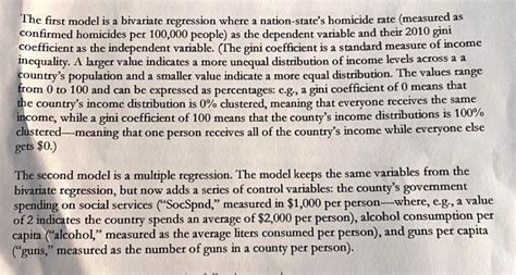 Solved The First Model Is Bivariate Regression Where Nation States
