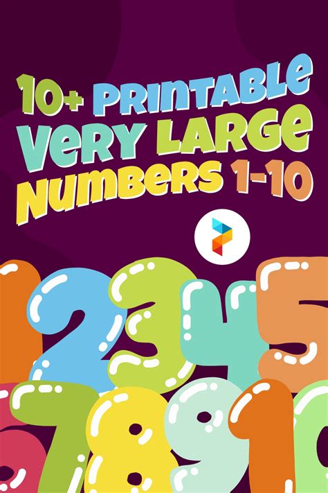 Very Large Numbers 1 10 10 Free Pdf Printables Printablee