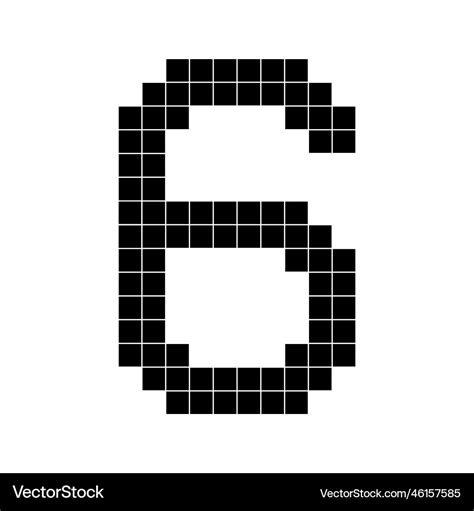 Number 6 Six 3d Cube Pixel Shape Minecraft 8 Bit Vector Image Number 6 Six 3d Cube Pixel Shape Minecraft 8 Bit Vector Image
