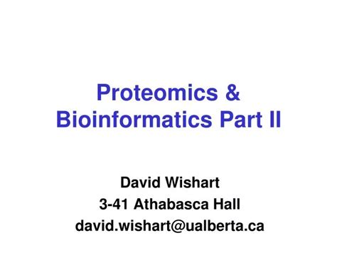 PPT Proteomics Bioinformatics Part II PowerPoint Presentation ID