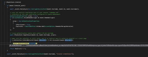 c identityserver4 implicitflow authentication redirects to self