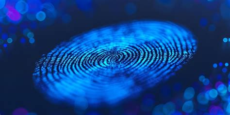 Biometric Fingerprint Scanning For Digital Security With Image Recognition Technology Concept
