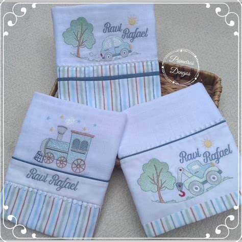 Kit Fraldas De Boca Menino Bordadas Elo7 Produtos Especiais