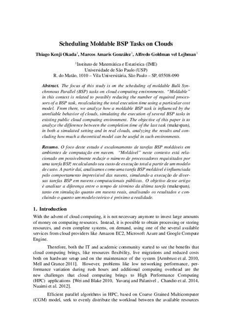 Pdf Scheduling Moldable Bsp Tasks On Clouds