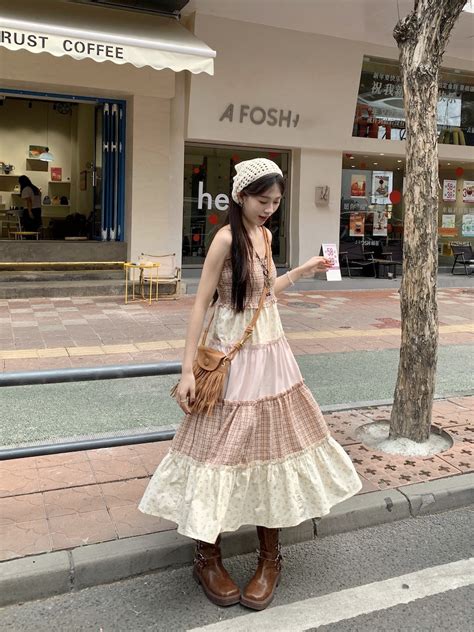 코모레비 볼레로set 빈티지 체크 배색 롱 원피스