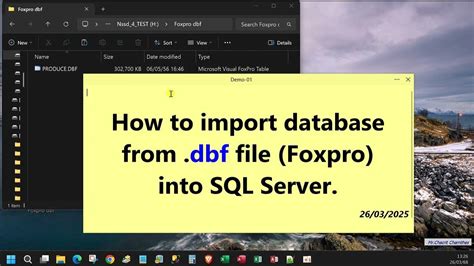How To Import Database Dbf Foxpro File Into Sql Server Youtube