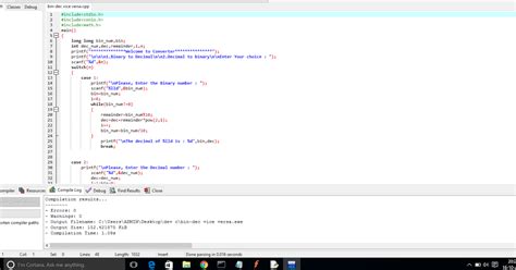 C Program To Convert Binary Number To Decimal Number And Vice Versa