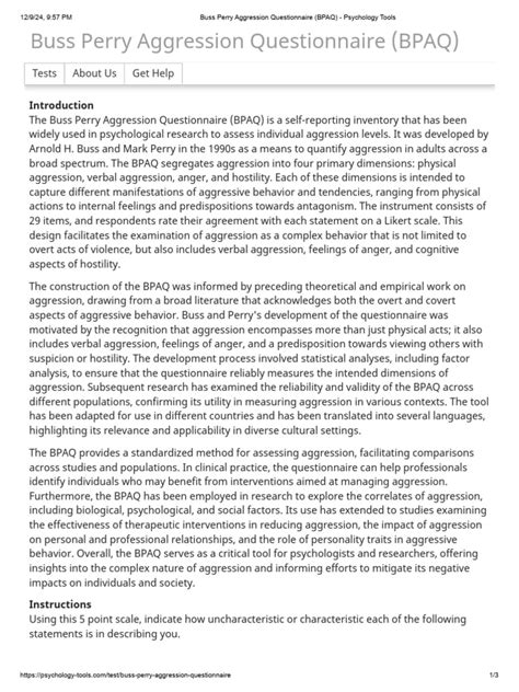 Aggression Assessment Tool Pdf Aggression Behavioural Sciences