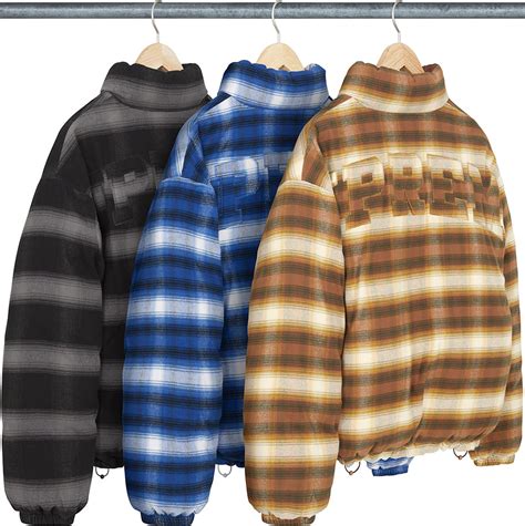 Flannel Reversible Puffer Jacket Supreme 22fw