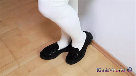 White Overknees And Nylon Play In Loafers Subtle Sock Layering Fun