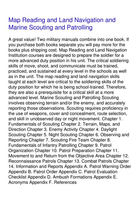 Ppt Full Pdf Map Reading And Land Navigation And Marine Scouting And Patrolling Powerpoint
