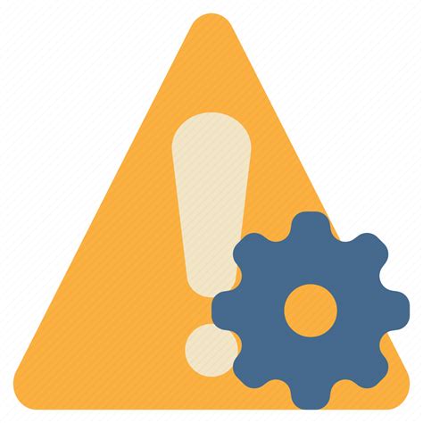 Exclamation Warning Caution Setting Cog Gear Wheel Icon