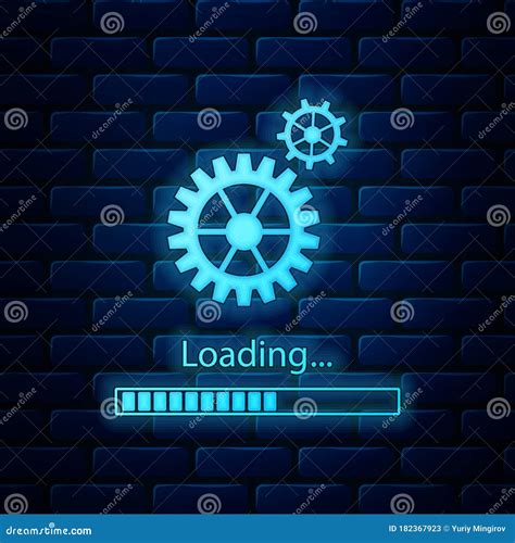 Loading And Gear Icon Isolated On White Background Progress Bar Icon System Software Update