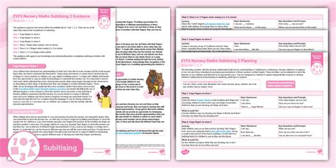 Nursery Maths Subitising 2 Guidance Planning Show Me 1 2 3