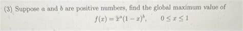 solved 3 suppose a and b are positive numbers find the