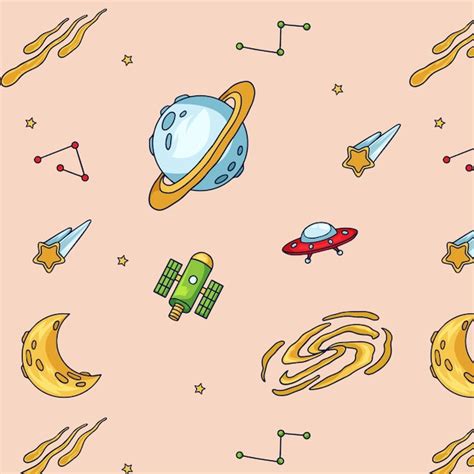 Free Vector Hand Drawn Space Pattern Design