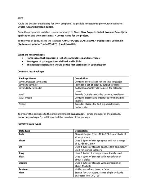 Java Pdf Java Programming Language Class Computer Programming
