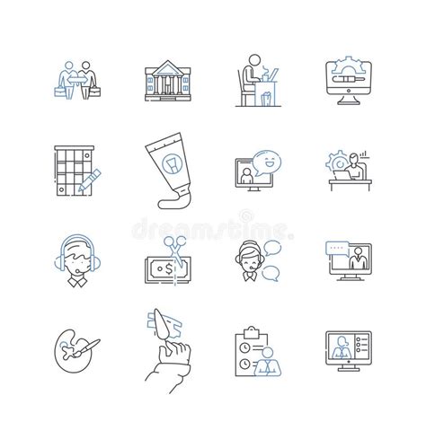Project Diagram Line Icons Collection Overview Plan Strategy