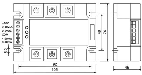 0 10vdc Input Ssr 3 Phase Solid State Relay 240vac 60a