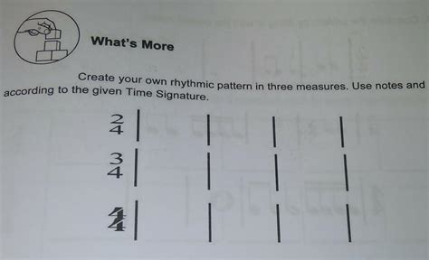 what s more create your own rhythmic pattern in three measures use