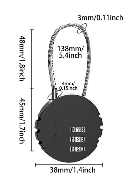 Password Lock Door Lock 3 Digit Combination Code Number Lock Padlock Travel Luggage Rope Lock