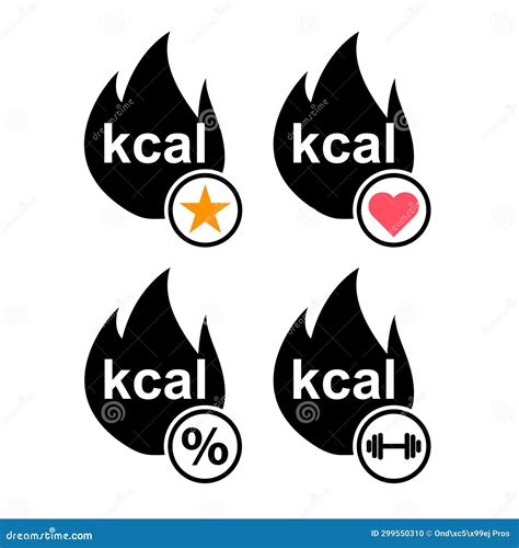 Set Of Calories Healthy Diet Icon Nutrition Food Low Sign Kcal Zero Web Vector Illustration