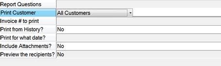 Print Customer Invoices