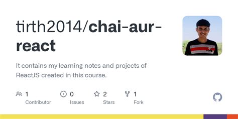 Github Tirth2014chai Aur React It Contains My Learning Notes And Projects Of Reactjs Created