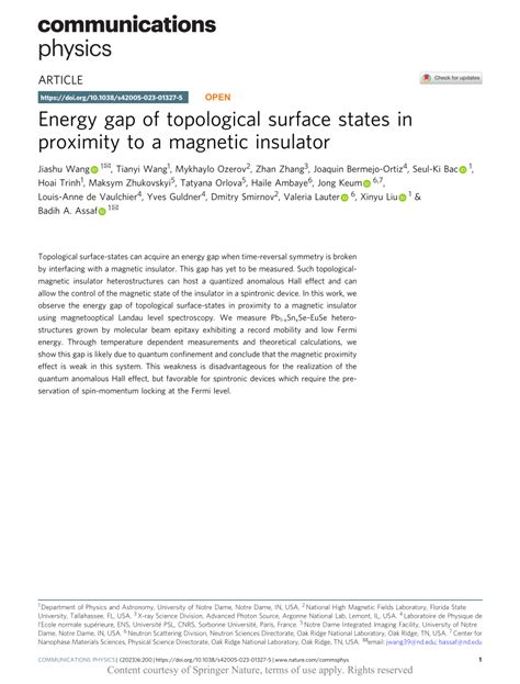 Pdf Energy Gap Of Topological Surface States In Proximity To A Magnetic Insulator