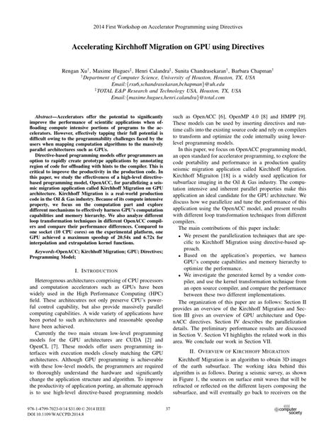 pdf accelerating kirchhoff migration on gpu using directives