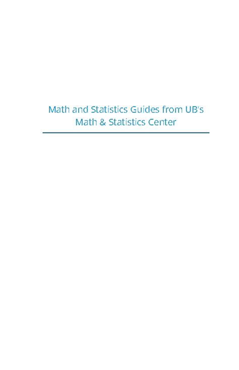 Math And Statistics Guides From Ubs Math Statistics Center 1620671597
