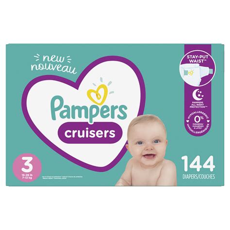 Pampers Cruisers Hypoallergenic Leak Protection Diapers Size 3 144
