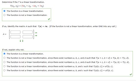 Solved Determine If The T Is A Linear Transformation T X1