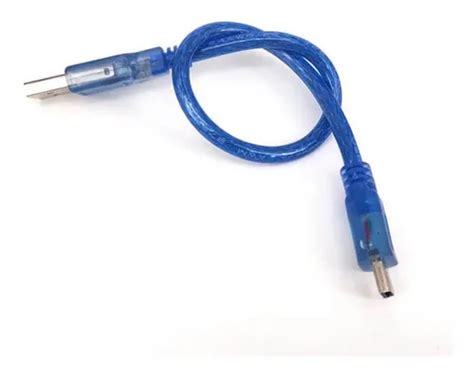 Cabo Usb 2 0 Azul Compativel Com Arduino Nano 30cm