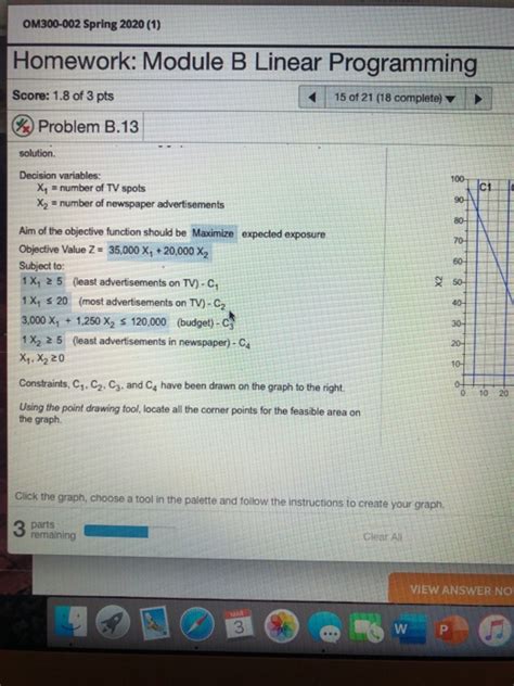 Solved Save Homework Module B Linear Programming Score 18