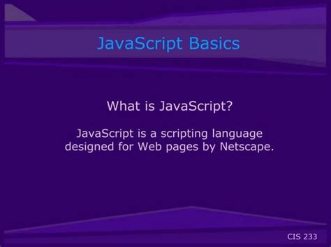 introduction to javascript 1 ppt