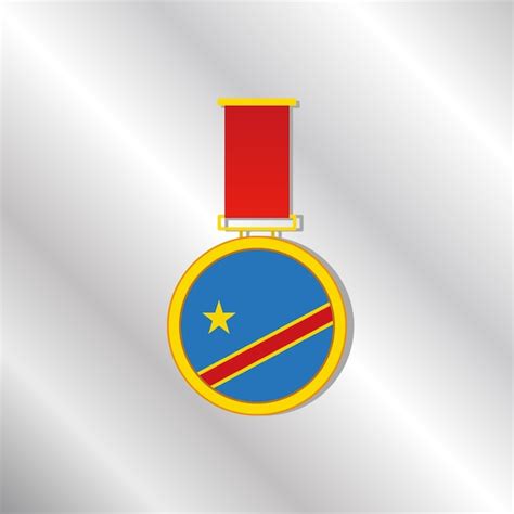 콩고 민주 공화국 국기 프리미엄 벡터