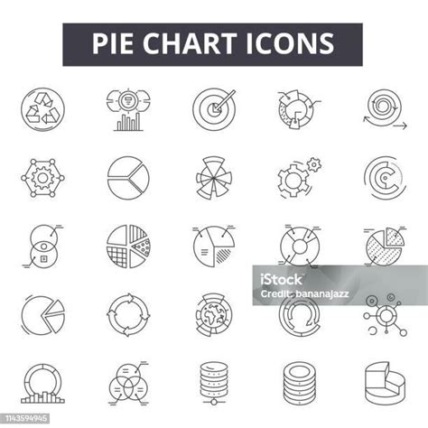 원형 차트 라인 아이콘 기호 설정 벡터 원형 차트 개요 개념 그림 비즈니스 그래프 도표 0명에 대한 스톡 벡터 아트 및 기타