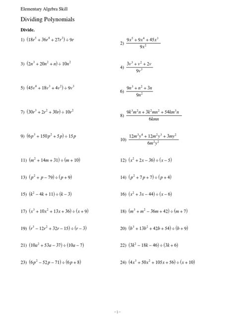 Polynomials Division Pdf Computational Science Mathematical Concepts