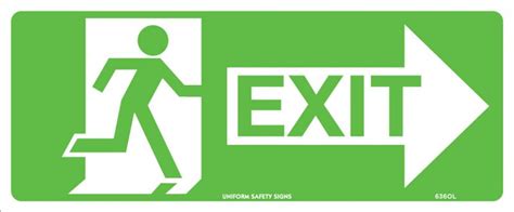 Running Man With Exit And Right Arrow Exit Entry Signs USS