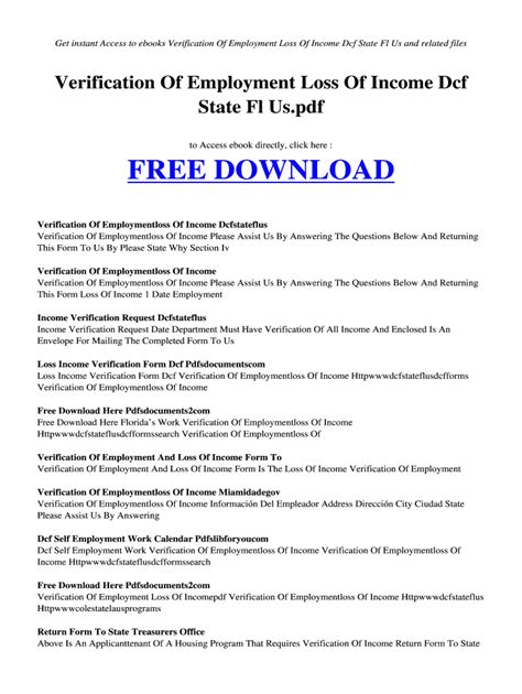 Fillable Online Andes Esy Verification Of Employment Loss Of Income Dcf