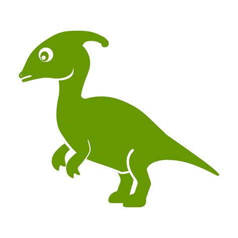 Vibrant Green Parasaurolophus Silhouette Standing Solo Suggesting A