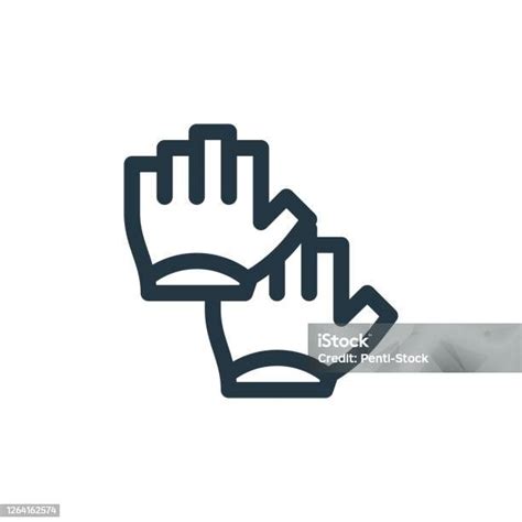 흰색 배경에서 격리된 장갑 벡터 아이콘입니다 웹 사이트 디자인 및 모바일 앱 개발을위한 개요 얇은 라인 장갑 아이콘 얇은 선