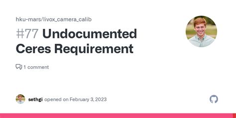 undocumented ceres requirement · issue 77 · hku mars livox camera