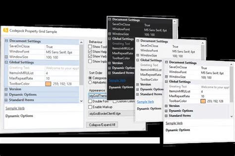 property grid customizable property management gui codejock